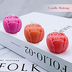 6Pcs 3D Flower Silicone Molds Set, Bloom Rose Silicone Molds for Soap Making ,Peony Molds for Handmade Chocolate, Cupcake, Dessert Decoration (6Pcs A)