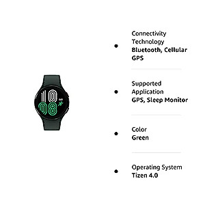 SAMSUNG Galaxy Watch 4, 44mm Smartwatch with ECG Monitor Tracker for Health Fitness Running Sleep Cycles GPS Fall Detection LTE US Version, Green (Renewed)