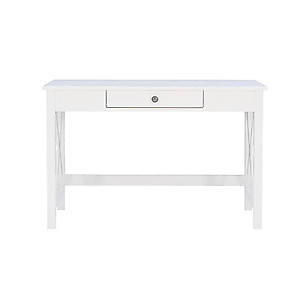 Linon Dalton Wood Laptop Desk in Antique White