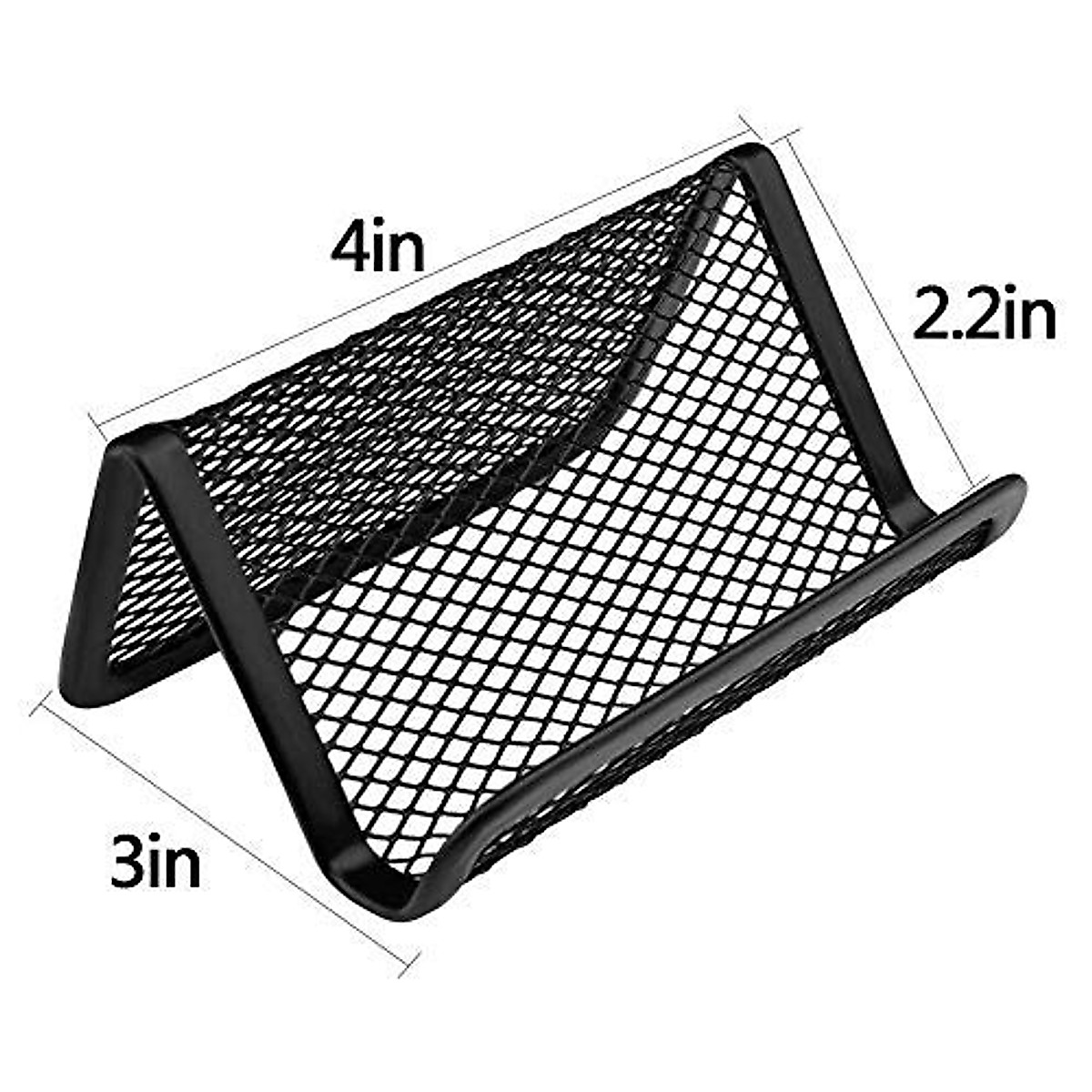 AKIRO 6 Pcs Black Metal Mesh Business Card Holder, Credit Name Card Case,Office Card Collection Organizers
