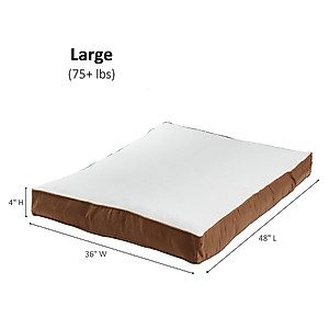 Happy Hounds Daisy Deluxe Supportive Sherpa Dog Bed, Large (48 x 36 in.), Mocha