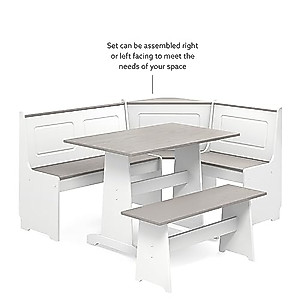 Linon Grey and White Breakfast Dining Set Ardmore Nook