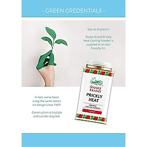 Snake Brand Prickly Heat Cooling Powder for Everyday Use - Anti-Chafing, Heat Rash Relief, Absorbs Sweat, Classic Original Scent (4.9 Oz / 140g)