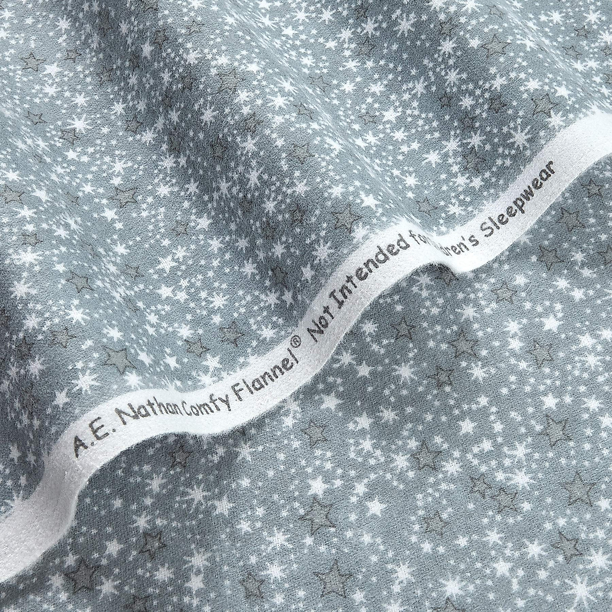 Comfy Flannel Stars Grey, Fabric by the Yard