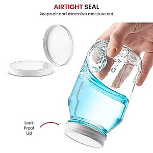 Paksh Novelty - Food Storage Container - Glass Mason Jars - Regular Mouth Jam Jelly Jars, Metal Airtight Lid, Preserving, Decorating, Canning Jar, Craft and Dry Food Storage (32 Ounce)