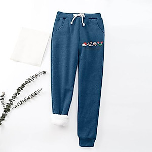 Plus Size Sweatpants,High Waisted Sweatpants for Women Xmas Print Elastic Waisted Workout Active Joggers Drawstring Straight Leg Baggy Sweatpants Snowflake Graphic Print Blue XL