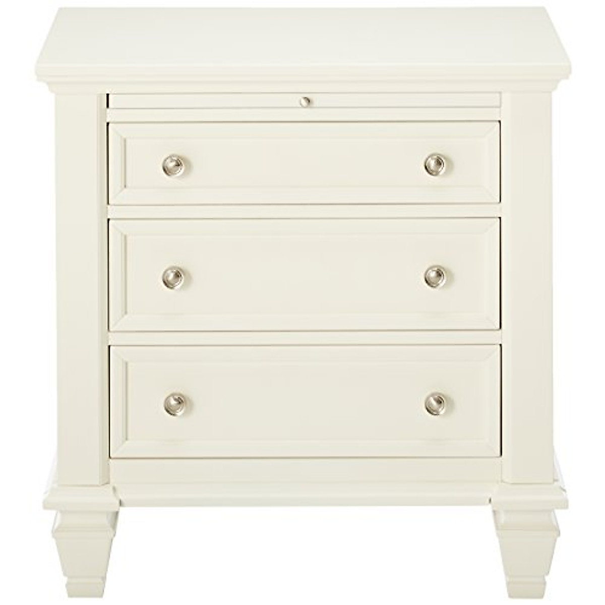 Coaster Furniture Sandy Beach Coastal 3 Drawer Nightstand Bedroom Bedside Table Storage Drawers Service Tray Buttermilk White 201302