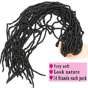 Soft New Faux Locs Super Long Goddess Crochet Hair Pre Looped Natural Braid Curly Wave Braiding Hair（36inch #1b 6packs)…
