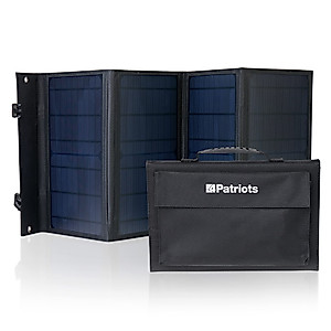 4Patriots: 40-Watt Solar Panel - Compact Portable Power, 4 Foldable Panels, USB Port for Phone & Devices, ECO Solar Energy, Handle for Easy Transport, Solar Charger for Camping, Hiking Or RV Trips