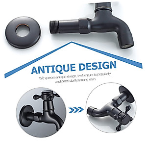 Homoyoyo Mop Sink Faucet Cold Water Faucet Kitchen Faucets Antique Faucet Single Garden Water Faucet Faucets for Bath Sinks Washer Metal Water Tap Black Faucet Cold Water Tap Basin Copper