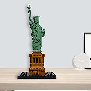 Geniteen Micro Mini Block Statue of Liberty Model Building Kit World Famous Architectural Model Collection Building Set, 2810 PCS