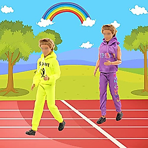 16 Pcs Boy Doll Fashion Pack - 8 Set Clothes Top and Pant Outfits with 5 Shoes 3 Accessories for Boy Doll Black Suit Sweatshirt Casual Wear Random Style