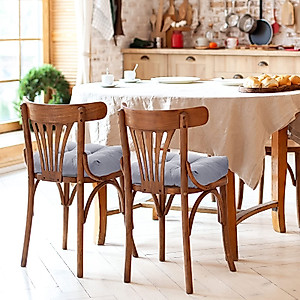 6 Pcs Memory Foam Chair Cushions Kitchen Chair Cushions 16 x 16 x 4 Inch Grey Dining Pad with Ties Memory Foam Cushion Indoor Furniture Seat for Dining Office Room Kitchen Cushion