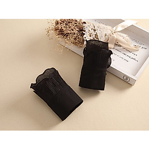 SUZALA Wrist Cuffs for Women Ladies Teens, Detachable Hand Sleeves for Sweater Blouse Coat (WFFloralBlack)