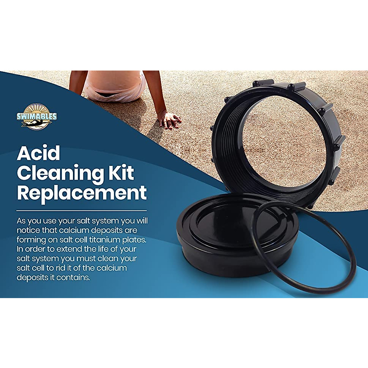 Swimables Acid Cleaning Kit Compatible with Pentair Intellichlor Salt Chlorinator 520670 and Designed to fit IC20 IC40 and IC60 Intellichlor Salt Systems - 100% USA MADE - HEAVY DUTY