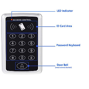 AMOCAM Door Access Control System, Stand-Alone Password Keypad + 5PCS Key Fobs Keychains for Entry Home Security Access Controller