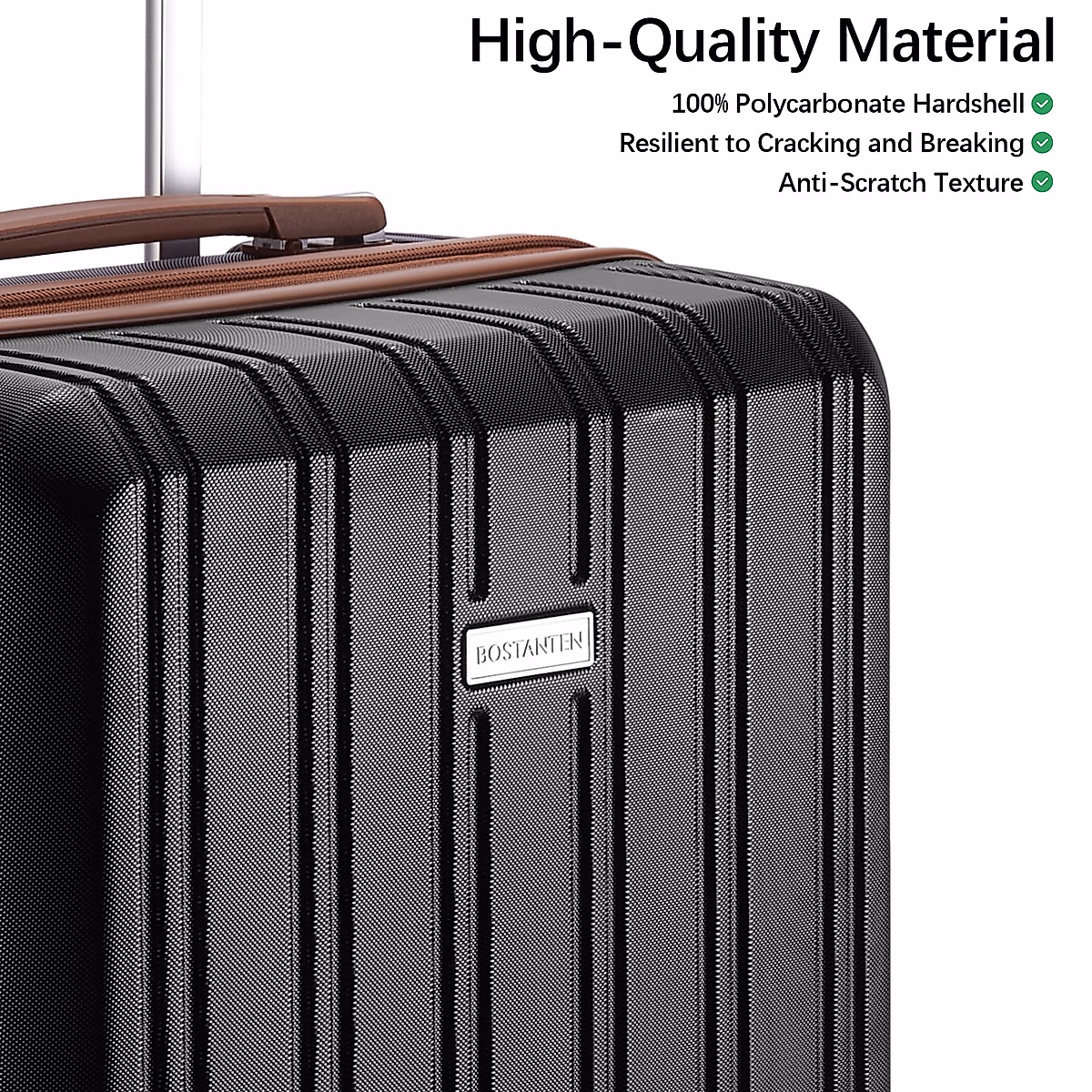 BOSTANTEN 20 inch Carry On Luggage Airline Approved ＆ Genuine Leather 15.6 inch Laptop Backpack Casual Backpack Travel Bag