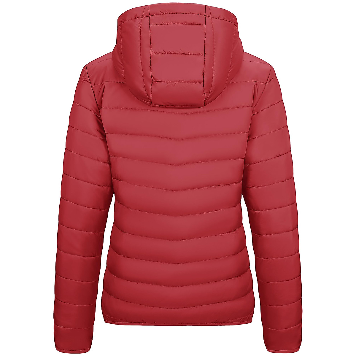 Outdoor Ventures Women's Packable Lightweight Full-Zip Puffer Jacket with Hood Quilted Winter Coat