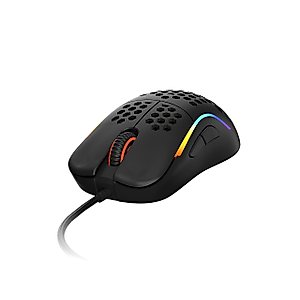 HK Gaming NAOS M Ultra Lightweight Honeycomb Shell Ambidextrous Wired RGB Gaming Mouse 12 000 cpi - 7 Buttons - 59 g (Naos-M, Black)