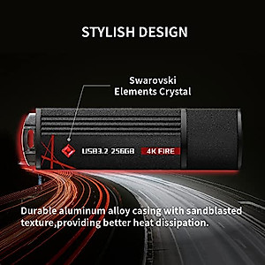 TCELL 4K Fire 128GB USB 3.2 Flash Drive 400MB/s Above,UASP Supported, high Speed Solid State Flash Drive Thumb Drive Memory Stick for Designer Gamer Tesla dashcam Sentry Mode