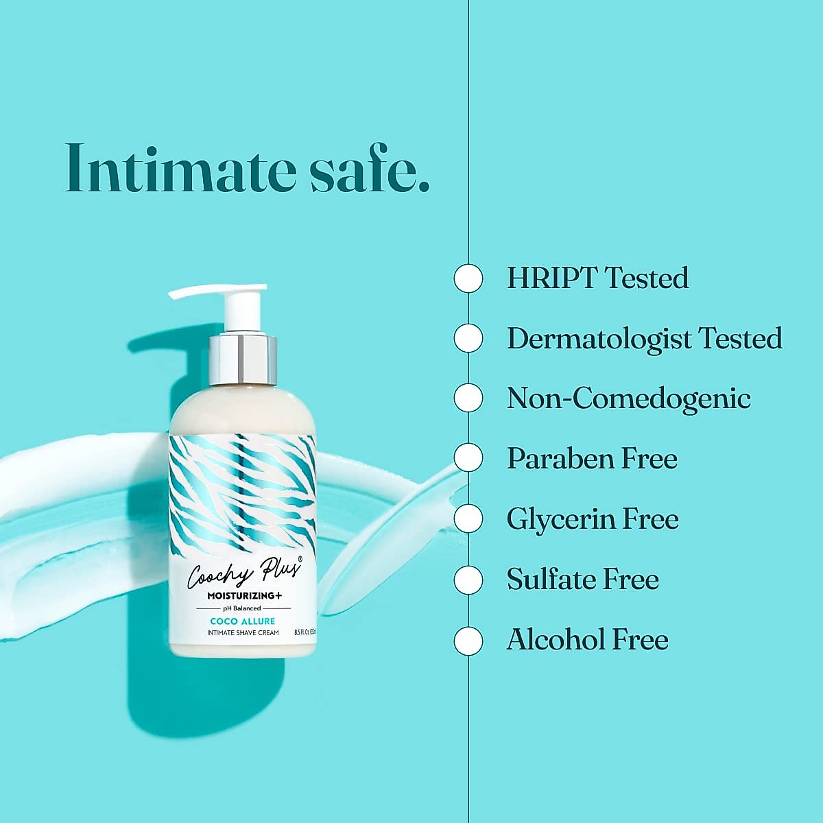 Coochy Plus Intimate Shaving Cream COCO ALLURE For Pubic, Bikini Line, Armpit and more - Rash-Free With Patent-Pending MOISTURIZING+ Formula (2-Pack)