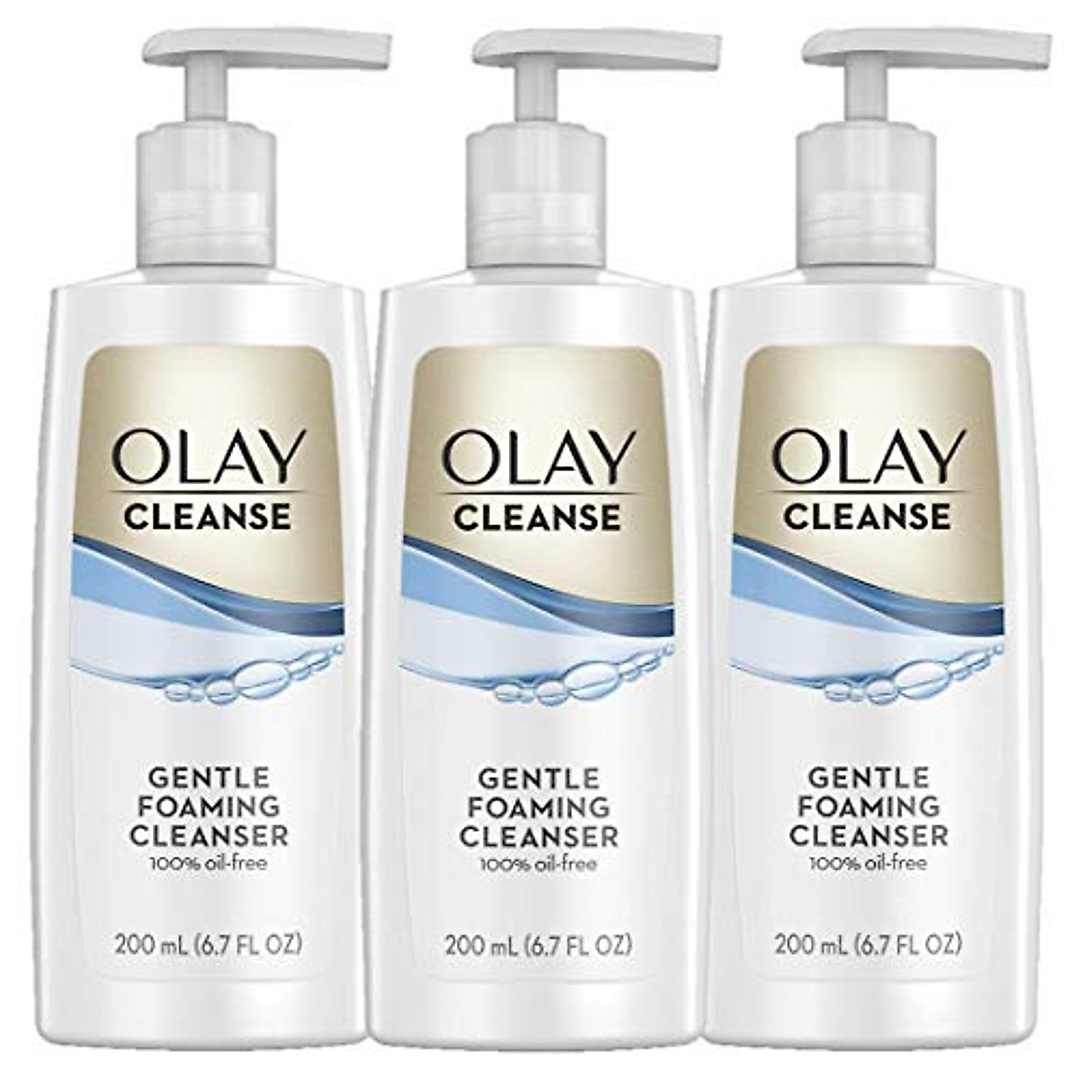 Olay Cleanse Gentle Foaming Face Cleanser for Sensitive Skin, Fragrance Free, 6.7 Fl Oz (Pack of 3)