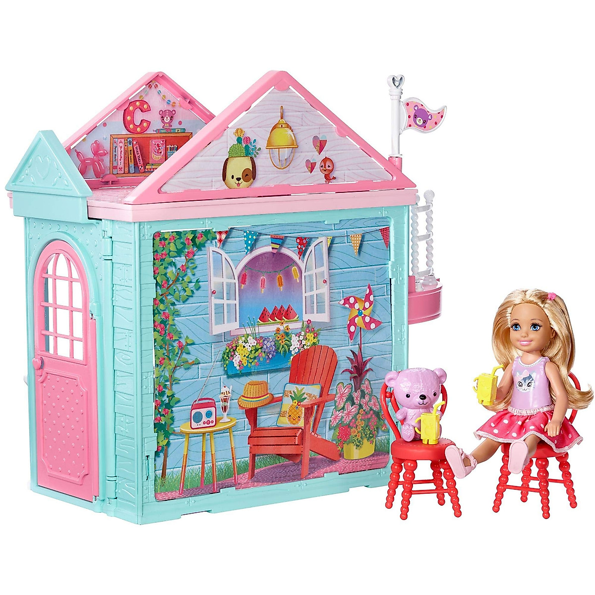 Barbie Club Chelsea Two-Story Playhouse Playset and Teddy Bear