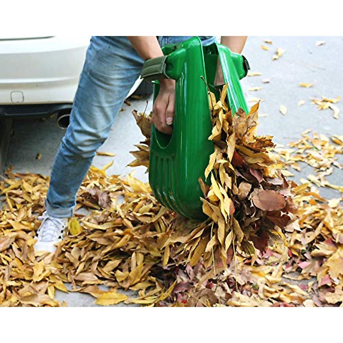 Gardzen Large Leaf Scoop Hand Rakes, Debris and Yard Waste Removal, Comes with 72 Gallon Garden Bag, Work Gloves, Protective Pads