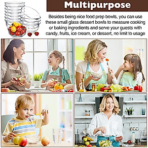 Eccliy 12 Pcs 8 oz Glass Bowls Set 4.5 Inch Mini Meal Prep Bowls Small Glass Bowls Clear Serving Bowls Sauce Cups for Kitchen Salad Dessert Ice Cream Dips Snack Side Dishes Ingredients Condiments