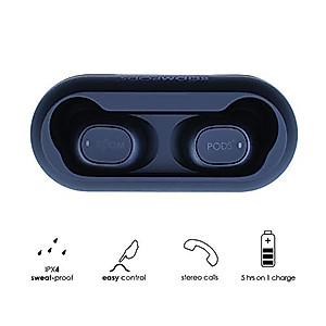 BoomPods Boombuds Go True Wireless - Best Sports Earbuds, Bluetooth, Portable Magnetic Charging Case, Water/Sweat Resistant IPX4, Instant Connect TWS
