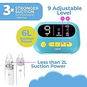 The ‘HappyNose’ Nasal Aspirator with 3X Greater Suction for Newborn Infant Baby Toddler Kids & Adults - Rechargeable Snot Booger Mucus Vacuum Device - Nose Sucker Machine