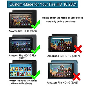 DJ&RPPQ All-New Fire HD 10 & Fire HD 10 Plus Tablet Case (Only compatible with 11th generation tablet, 2021 release) Lightweight Armor Series Full Cover with Stand for Amazon Fire HD 10 2021 - Black