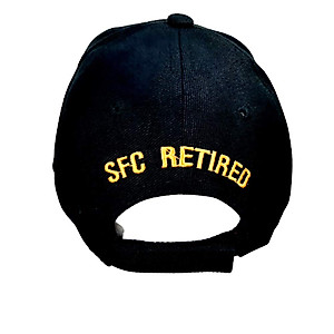 SFC Retired Baseball Cap Hat Black Embroidered Acrylic Army H5