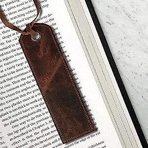 CestAntiQ, Genuine Leather Bookmarks | Perfect Bookmark for Men Women and Kids | Great Idea for Leather Gifts for Bookworms Writers Relatives and Friends | 2 Bookmark | Handmade :: Brown