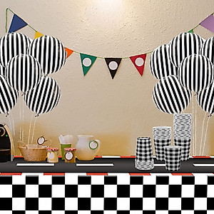 2 PCS Racing Car Plastic Tablecloths Car Theme Disposable Party Tablecloths Black Checkered Flag Table Covers Racetrack Rectangular Tablecloth for Boys Birthday Baby Shower Home Decor, 54 x 108 Inch