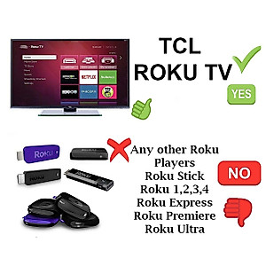 TCL Roku TV Remote Works with All TCL Roku TV. NO Programming!! NO Pairing!!