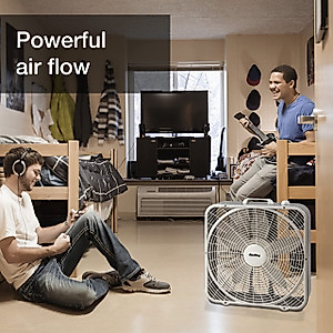 Air King 9723 20-Inch 3-Speed Box Fan, White & Aerostar 20x20x1 MERV 13 Pleated Air Filter, AC Furnace Air Filter, 6 Pack (Actual Size: 19 3/4" x 19 3/4" x 3/4")