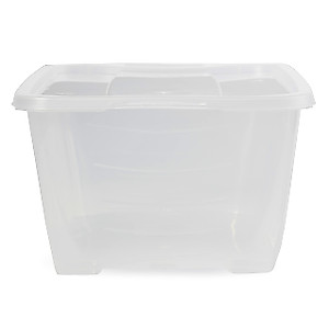Life Story 6 Liter Shoe, Accessory, and Closet Plastic Storage Box Multi-Purpose Lidded Stacking Tote Containers, Clear (20 Pack)