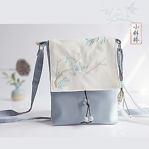 Crest Design Cute Canvas Crossbody Bag Shoulder Bag Purse for Girl and Teenage (Pink Lark)