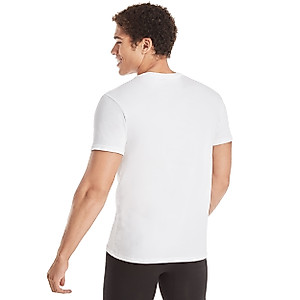 Hanes Ultimate Ultimate Comfort Fit Undershirt, Men’s Crewneck Stretch-Cotton T-Shirt, 4-Pack, White-4 Pack, X-Large