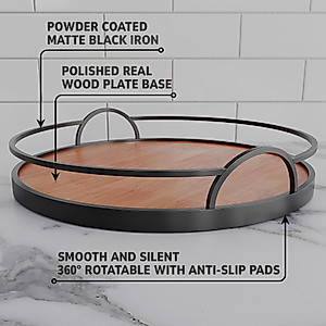 Lazy Susan Organizer - 10'' Wooden Lazy Susan for Table Top - Lazy Susan Turntable for Cabinet - Kitchen Countertop Organizer - Condiment Organizer - Small Lazy Susan for Dining Table