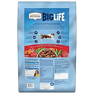 Rachael Ray Nutrish Big Life Dry Dog Food, Medium & Large Breed, Hearty Beef, Brown Rice, & Veggies, 40 Pounds