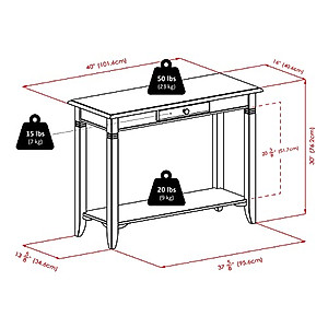 Winsome Nolan 30 x 40 x 15.98-Inch Composite Wood Console Table With Drawer, Cappuccino (40640)