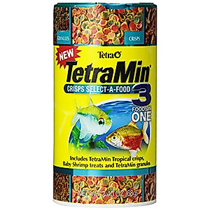 TetraMin Crisps Select-A-Food 2.4 Ounces, Fish Food, Variety Pack (77037)