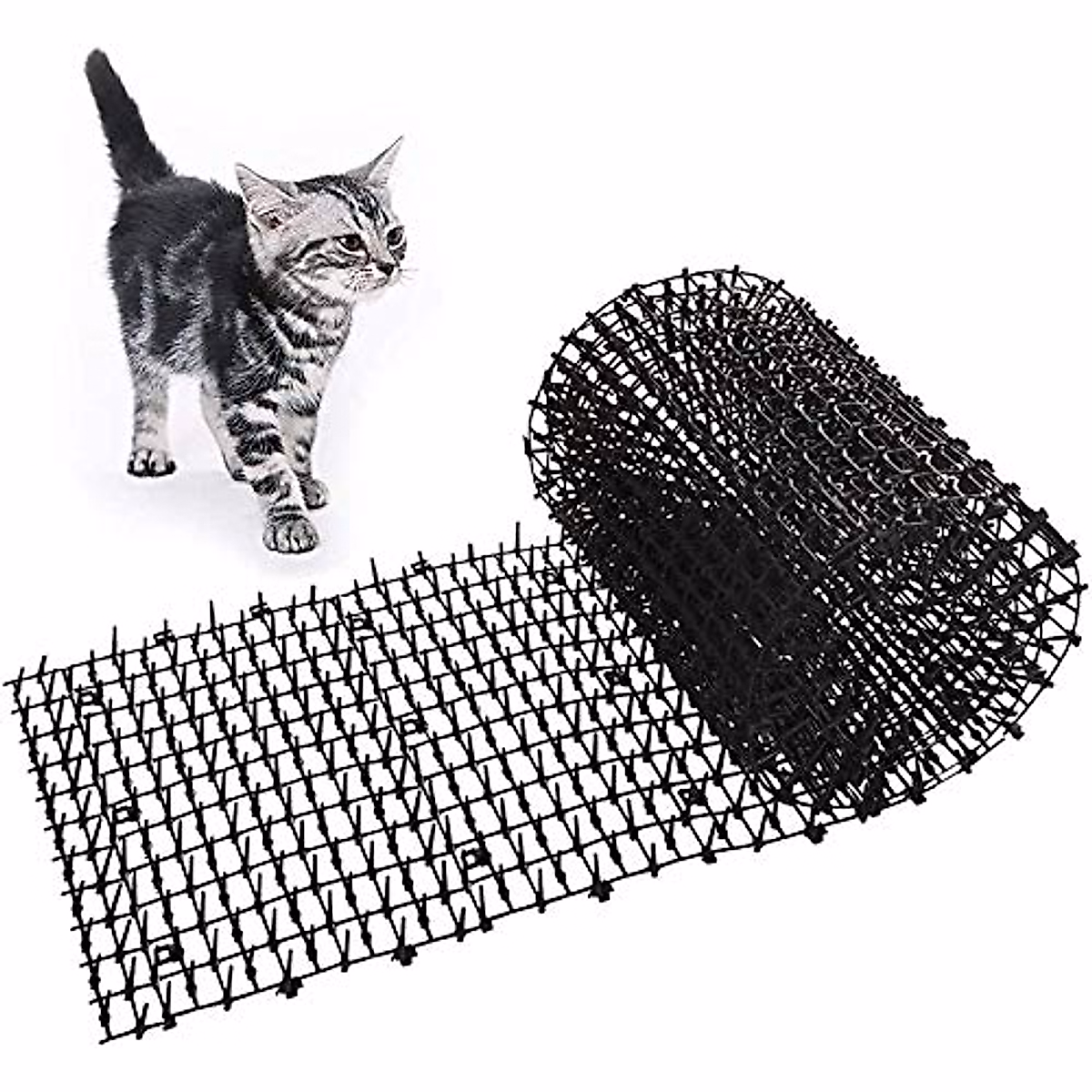 OCEANPAX Scat Cat Mat with Spikes Prickle Strips Digging Stopper Pest Repellent Spike Deterrent Mat, 78 inchx11 inch and 13FT