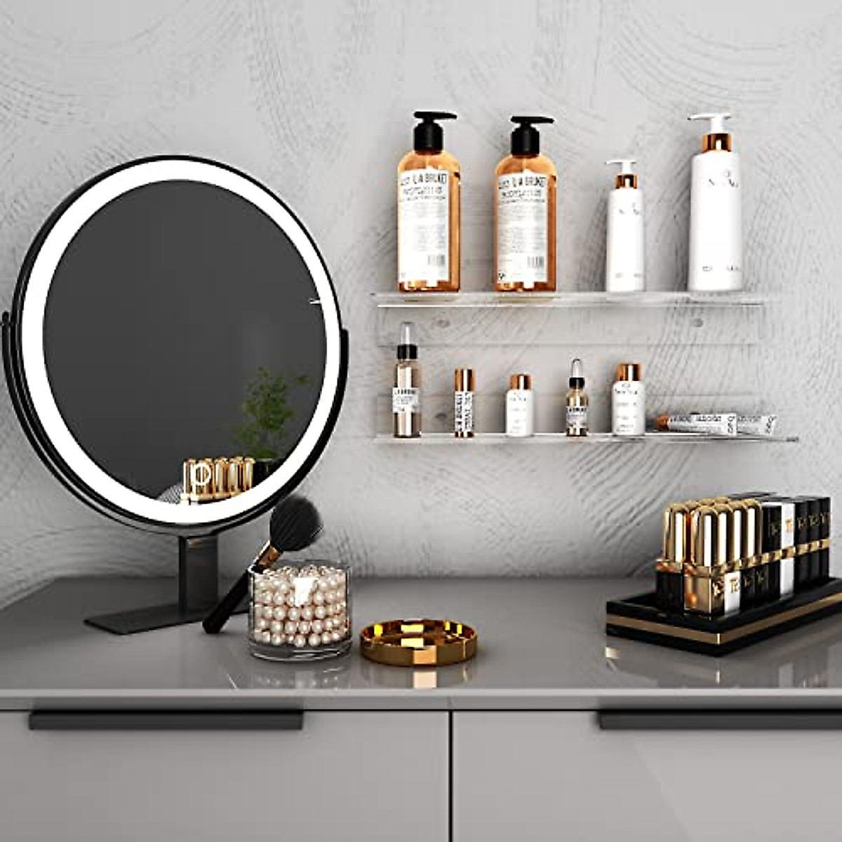 Clear Acrylic Shelves, Floating Wall Mounted Shelf for Bedroom, Living Room, Bathroom, Display Shelf (3 Packs)