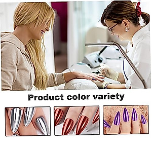 Ckuakiwu 6Pcs Chrome Nail Powder Metallic Mirror Effect Pigment Chrome Iridescent Aurora Nail Glitter,Nail Art Powder with Mirror Effect Different Color Metallic Nail Art Pigment Powder Set