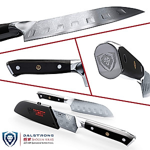 Dalstrong The Shogun Series Santoku Knife 5" Bundled with Premium Whetstone Kit (#1000/#6000 Grit)
