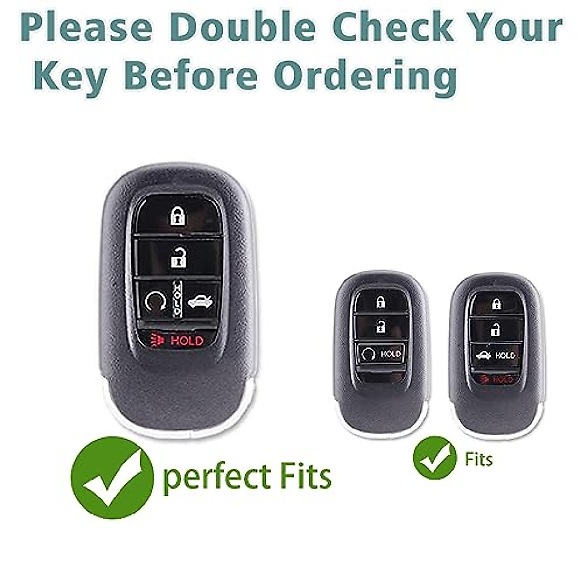 Compatible with Honda Key Fob Cover with Keychain Key Protector Case for 2022 2023 Civic Accord HR-V CR-V Sport SI EX EX-L Touring Smart Key Accessories