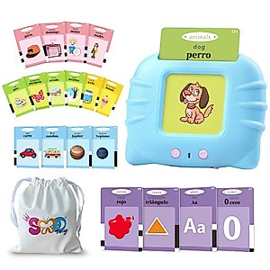 TimingSXD Spanish Flash Cards for Kids,Bilingual Flash Cards for Toddler/Beginning - ABC,Numbers,Colors,Shapes,Español/English Talking Flash Cards for Preschool,Kindergarten